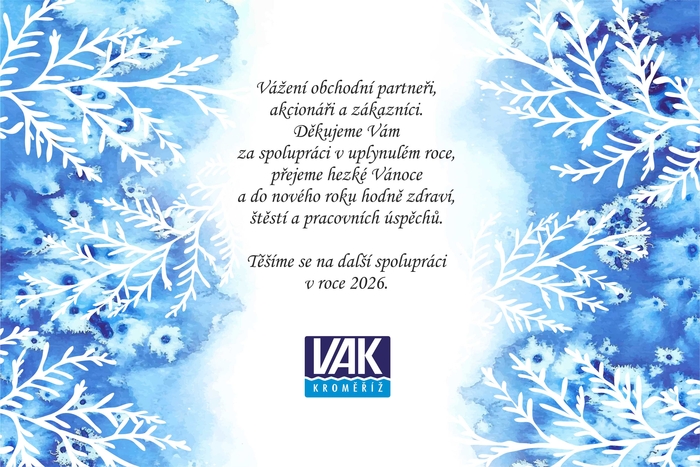 PF 2026 | Vodovody a kanalizace Kroměříž, a.s.